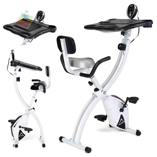 「商品情報」●パソコンなどが置けるテーブル付きのバイク。動画を見ながら、仕事をしながら運動ができる。●テーブルは前後位置調節も可能。●折りたたみができるので、使わない時にはコンパクトに収納可能。部屋の隅などに保管しやすい。●組み立て簡単でど...