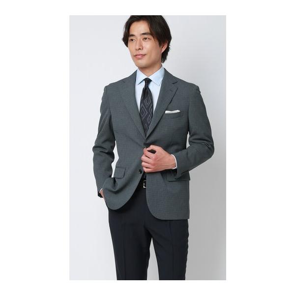 【仕様】2ボタン、背抜き、脇当て、重ねボタン、フラップポケット、センターベント【色】グレー系【柄】織柄【機能】ウォッシャブル、高通気性、ｅｃｏ【ブランド】REGAL(黒)【着用シーズン】春夏【素材】表地、ポリエステル:100%、裏地、胴裏、...