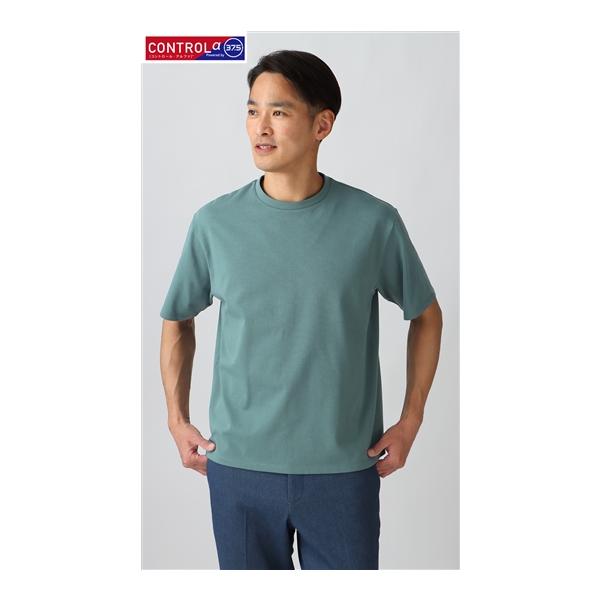 【仕様】半袖、クルーネック【色】ブルー系【柄】無地【機能】調温調湿、CONTROLα【ブランド】ACTIBIZ【着用シーズン】春夏【素材】綿:60%、ポリエステル:40%