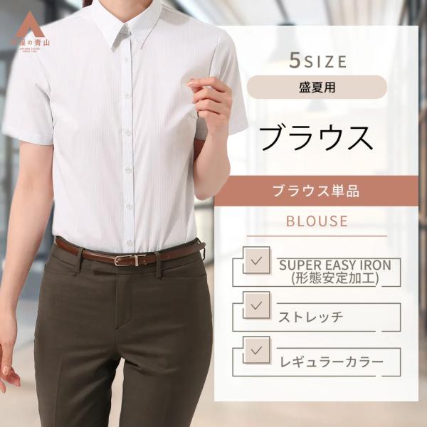 【仕様】半袖、レギュラーカラー【色】パープル系【柄】ストライプ【機能】SUPER EASY IRON(形態安定加工)、ストレッチ、OEKO-TEX【ブランド】ANCHOR WOMAN PERSON'S【着用シーズン】盛夏【素材】ポリエステル...