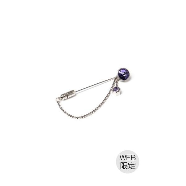 【仕様】ラペルピン、縦:約1.0cm×横:約6.0cm【色】シルバー系【柄】-【ブランド】CELEBRATE collection【素材】真鍮、白洋、クリスタルガラス