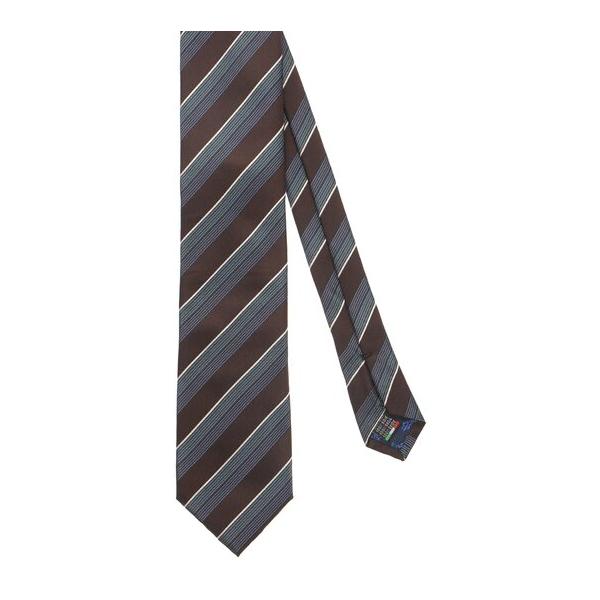 【仕様】全長:約143cm、大剣幅:約8cm【色】ブラウン系【柄】ストライプ【ブランド】HILTON【素材】シルク:100%【サイズ】9