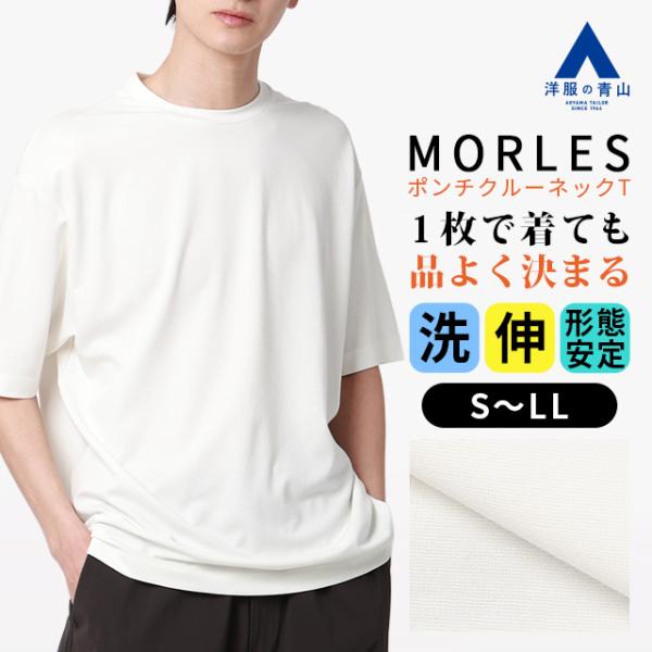 【仕様】半袖、クルーネック【色】ホワイト系【柄】無地【機能】ウォッシャブル【ブランド】MORLES【着用シーズン】春夏【素材】レーヨン:71%、ナイロン:21%、ポリウレタン:8%【サイズ】S、M、L、LL