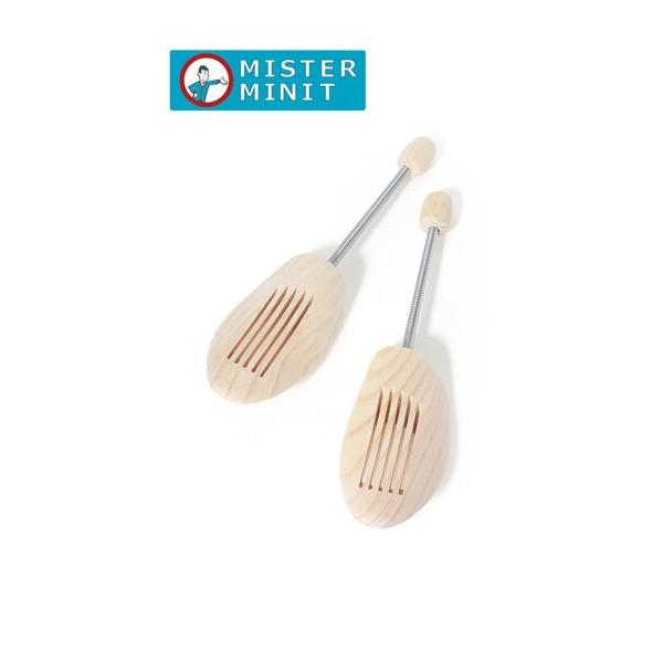 【仕様】シューキーパー、スプリングタイプ、両足用、全長:約32.5cm、推奨サイズ:24.0〜28.0cm【色】ベージュ系【柄】無地【ブランド】MISTER MINIT【素材】パイン材(木材)、スティール(クロームメッキ)