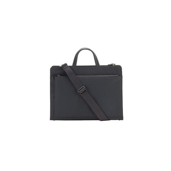 【仕様】外寸:高さ×横×マチ幅、約29.5×40×9cm、ショルダーベルト、(取り外し、長さ調節可)、A4ファイル収納対応、14インチPC対応、底鋲付き【色】ネイビー系【柄】無地【機能】撥水加工、2WAY、ｅｃｏ【ブランド】-【素材】本体:...
