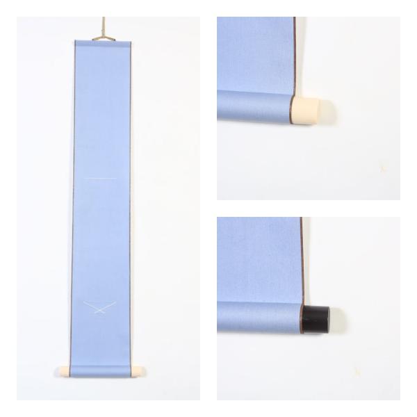 商品説明短冊掛【無地純綿裂】本格表装で仕立て上げられた日本伝統の掛物が作品をより豪華に魅力的に引き立てます。歴史の中で古代の伝統色と染職人が作り上げてきた古代色染め純綿無地織物です。　　表装裂：綿志那パー（伝統の無地裂）　　裂地色：銀鼠色　...