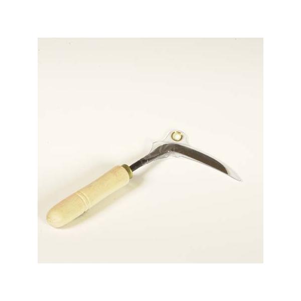 全長：19cm<br>植替えの際に、鉢から抜く時に鉢と用土の間を、この鎌で切り、抜きやすくします。