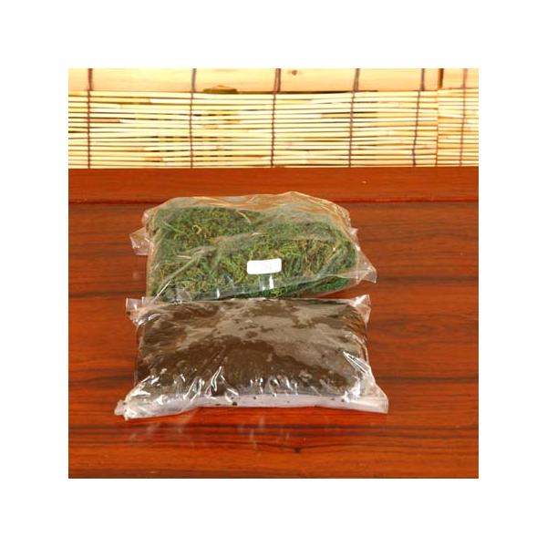 人口苔でのキットです。こけ玉が2個分作れます。約2個分(テニスボールぐらい苔玉)ケト土・人工苔・説明書付ケト土は苔玉を作るのに適した状態にする為に、水苔・土を混ぜ、練りなおしたものです。