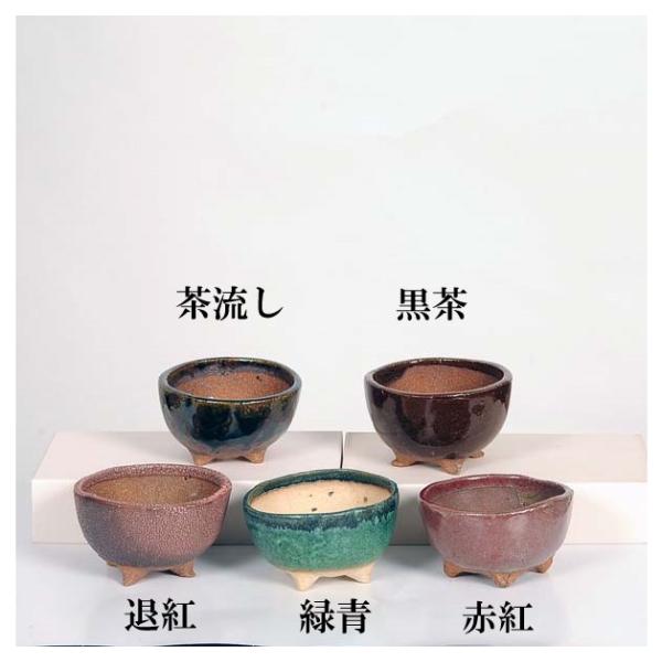 商品説明祥石(二代目)ゆうき　丸鉢　3号独特で繊細な絵が魅力。初代祥石のご子息で、落款は「ゆうき　祥石」です。※ご希望の色をお選び下さい。　・茶流し 暗い茶系の色　・黒茶（くろちゃ）深い橙系の茶色　・退紅（あらぞめ）灰みの赤系の色　・緑青（...