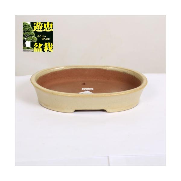 [商品情報]柴勝　楕円鉢　19ｃｍ　【現品】常滑作家のひとりで、タタラと押型による手づくり鉢を作られています。泥物から釉薬まで幅広い作陶で、樹の育成にも優れた鉢です。[サイズ]鉢径：19cm　　高さ：3.5cm　　奥行：14.2cm[納期]...