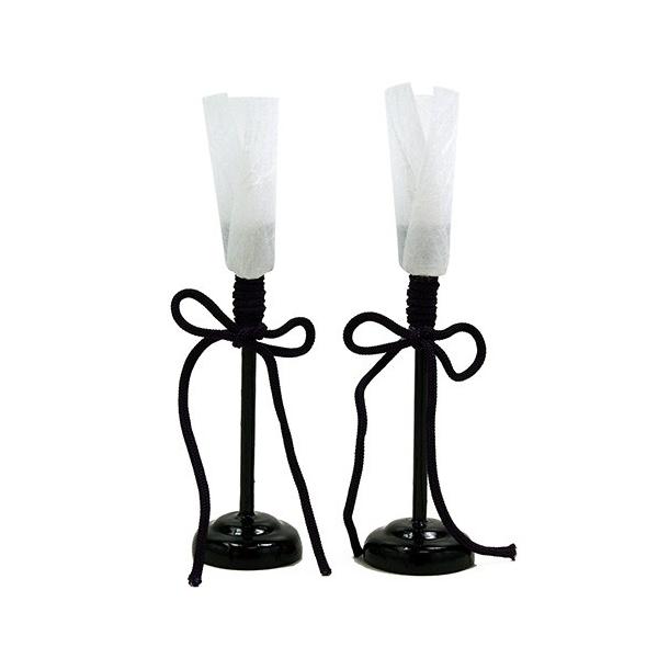 一個のサイズ（横幅2.5×奥行2.5×高さ10cm）素材：レーヨンちりめんセット内容:油灯（一対）・箱入り生産国：日本