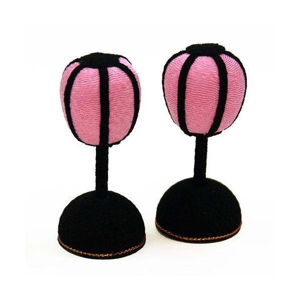 一個のサイズ（横幅3×奥行3×高さ6.5cm）素材：レーヨンちりめんセット内容:ボンボリ（一対）生産国：日本