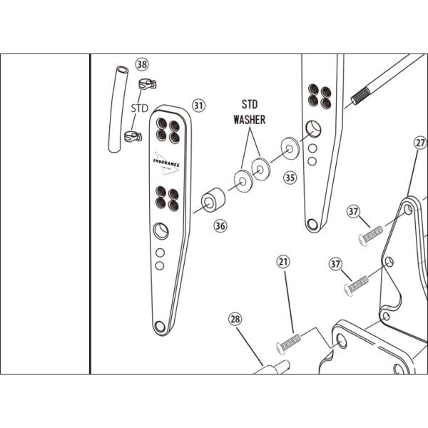 GROM RACING 6POSITION BACK STEP KIT(EF650K26J1)の補修部品です。●JANコード：4573216105266※画像36番です。CCRCG CCRST カスタマイズ カスタム パーツ HONDA ホンダ