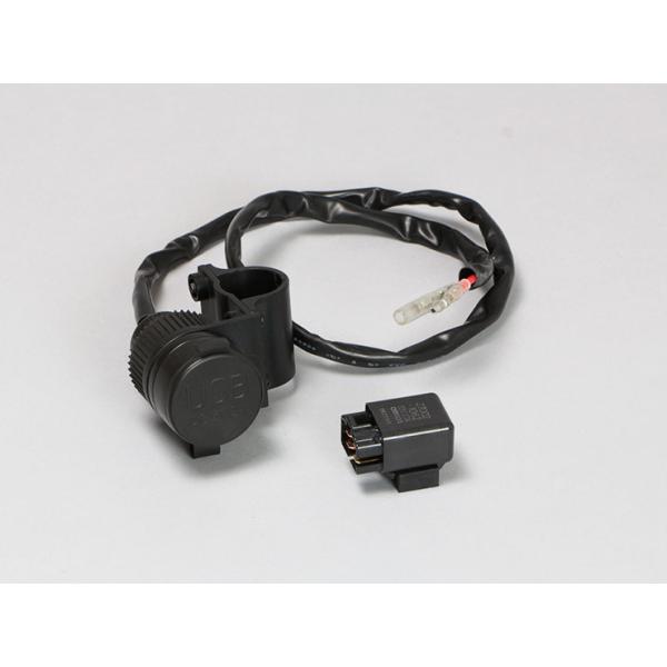 配線加工を行う必要がありますが、純正リレーを車両ハーネスに接続して、アクセサリー用ギボシに接続するだけで簡単に接続出来ます。USB差し込み口は２ヶ所。カウルにある専用の取付部にちょうどフィットするので、きれいに収まります。※注意※本製品は蓋...