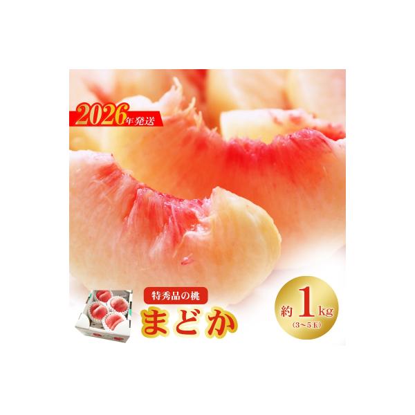 ■お礼品詳細　・事業者：有限会社菅野房吉商店　・内容量：約1kg（3〜5玉入）　・賞味期限：発送日+3日程度　※お早めにお召し上がり下さい　・配送方法：冷蔵便　・アレルギー：もも■お申し込み・配送・その他　・発送時期：2026年8月上旬から...