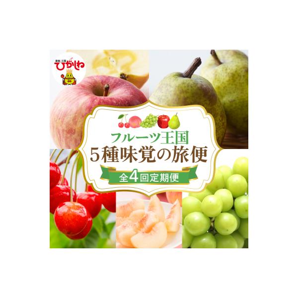 ■お礼品詳細　・容量：・1回目：佐藤錦300g　L秀以上（300g×1P）　・容量：・2回目：白桃2kg（5-10玉）　・容量：・3回目：シャインマスカット600g（1房）　・容量：・4回目：ラフランス＆ふじりんご2kg（5-10玉）　・賞...
