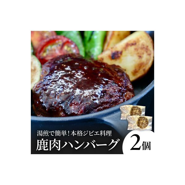 ■お礼品詳細　・配送方法：冷凍便　・内容：鹿肉ハンバーグ(2個) ※ソースはついておりません。　・賞味期限：製造から180日　・アレルギー：卵・乳成分・小麦　・提供事業者：とびしま.839(株式会社クレセント)　・配送時期：入金確認後、1か...