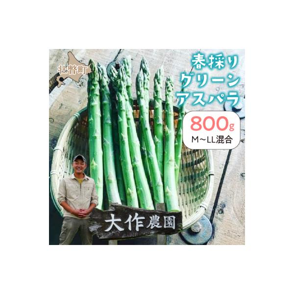■お礼品詳細　・内容量：春採りグリーンアスパラM〜LL混合 約800g■お申し込み・配送・その他　・発送時期：4月中旬〜5月下旬頃まで　・申込受付期間：2026年5月15日まで　・配達外のエリア：離島、沖縄県　・寄付証明書の送付時期目安：申...