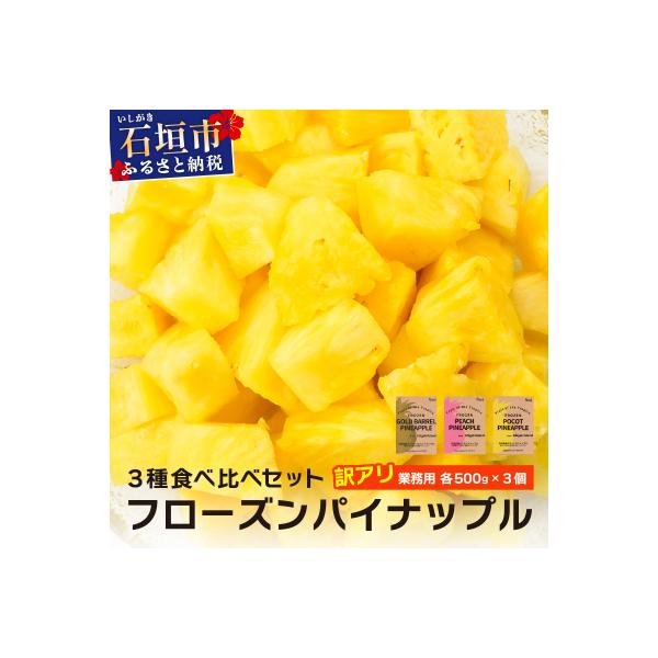 ■お礼品詳細　・容量：業務用冷凍カットパイナップル500g×3点セット　・事業者：株式会社Painu　・発送期日：ご入金確認後、1か月を目安に発送予定　・配送方法：冷凍　・消費・賞味期限：1年■お申し込み・配送・その他　・発送時期：ご入金確...