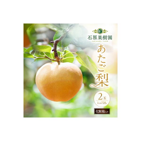 ■お礼品詳細　・内容量：あたご梨 約720g×2玉 岡山県内産（5条8号ハ）　・賞味期限：出荷日より常温7日（冷暗所で保管してください）　・配送方法：常温配送　・事業者：石原果樹園　・備考：お届け日の指定、時間帯の指定は申し訳ないですが、お...