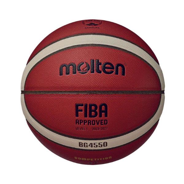 ・メーカー：モルテン　molten・品名：バスケットボール・商品名/品番：BG4550（6号球）　B6G4550・サイズ：6号球・直径：約23.2cm・重量：約530g・色：オレンジ×アイボリー・素材：貼り・人工皮革・チューブ素材：ブチル・...
