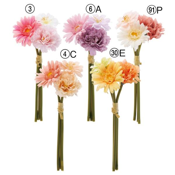 【商品仕様】(素材)※表記サイズの単位はcmです全長19　花径5〜5.5　(ポリエステル・ポリエチレン)( asc2026 )( allp5 )( 15asoh ) ミックスフラワーバンチ ミックス花束 造花ミックス 花冠 髪飾り インテリ...