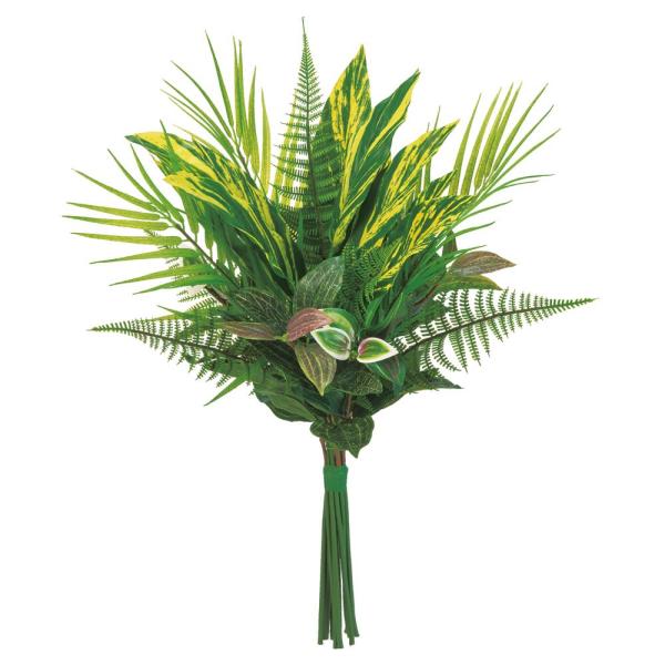 【商品仕様】(素材)※表記サイズの単位はcmです全長48　横幅38　(プラスチックシート・ポリエチレン・ポリエステル)( asc2026 )( allp5 )( 15asoh ) ミックスリーフバンチ 葉ものミックス グリーン束 花冠 髪飾...