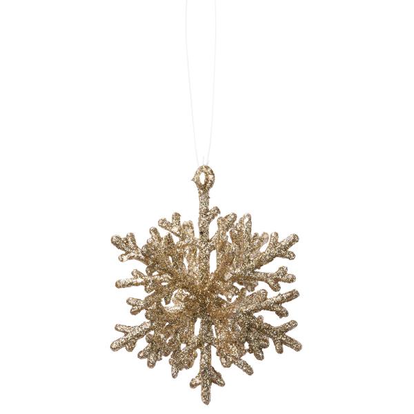 【商品仕様】（素材）※単位はセンチ直径8.5 (ポリエチレン)( 2025AWasc )( allp5 )( omt ) クリスマスオーナメント 雪 結晶 光沢 キラキラ ゴールド 金 金色 ラメ ゴージャス 豪華 高級感 スノー スノーフ...