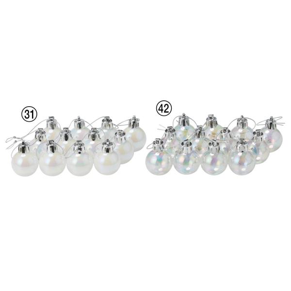 【商品仕様】（素材）※単位はセンチ直径3 (プラスチック)(1コあたり 約￥45)( 2025AWasc )( allp5 )( omt ) クリスマスオーナメント オーナメントボール ボールオーナメント 光沢 キラキラ 白 白色 ホワイト...