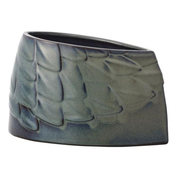 【商品仕様】長径21×短径12.5×高さ16cm(口径:長径17×短径9.5cm)素材:磁器【お伝えしたいこと】※釉薬の特性上、発色に個体差があります。 黒緑、黒、ブラック、グレー、灰色 ベース 花器 コンポート フラワーベース 迎春花器 ...