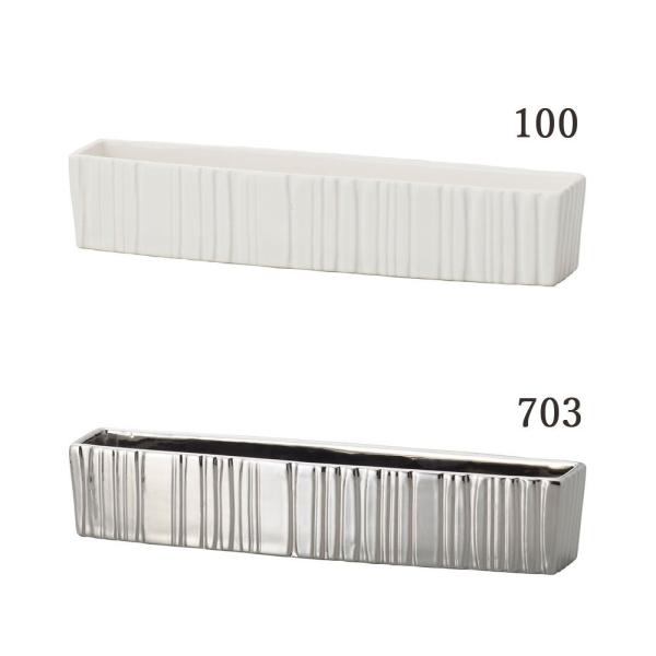 【商品仕様】幅31cm奥行7cm高さ6cm素材：ストーンウェア（釉薬）・メッキ（SILVERのみ） 横長 細長 レクタングル コンポート インテリア 花資材 花器 ベース アレンジ 安い 装飾 フラワーアレンジメント 土台 母の日 結婚式 ...