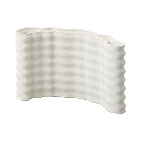 【商品仕様】最大幅26cm 最大奥行11cm 高さ15.5cm(内径:最大奥行2〜4cm)素材：ストーンウェア/練り込み※デジタル陶芸とよばれる3Dプリント技術で作られています。 モノトーン モダン ディスプレイ ホワイト 白 コンポート ...