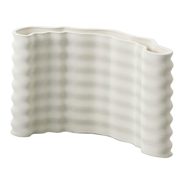 【商品仕様】最大幅29cm 最大奥行12cm 高さ18cm(内径:最大奥行3〜5cm)素材：ストーンウェア/練り込み※デジタル陶芸とよばれる3Dプリント技術で作られています。 モノトーン モダン ディスプレイ ホワイト 白 コンポート イン...