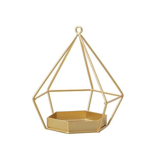 【商品仕様】幅8.5cm奥行8cm高さ11cm受皿幅6cm×奥行6.5cm×高さ1cm素材：鉄（ペイント）※紐は付属しません。 置き ハンギング 2WAY 吊り下げ ワイヤー 壁掛け インテリア 花資材 花器 ベース アレンジ 安い 装飾 ...