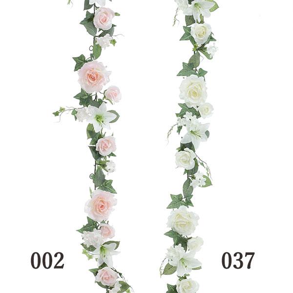 【商品サイズ】花径5.5~11cm全長180cm材質:ポリエステル・ポリエチレン( allp5 ) バラ 薔薇 ガーランド 180cm 1.8m 百合 ユリ カサブランカ インテリア インテリアフラワー フェイクフラワー シルクフラワー イ...