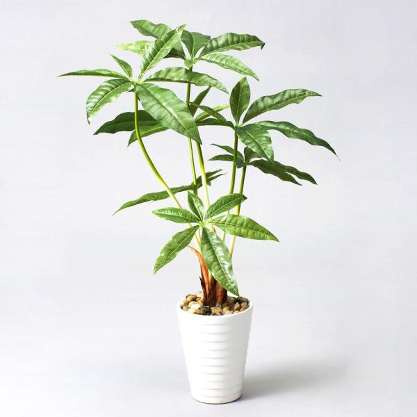 【商品仕様】(素材)幅30cm高さ46cm花器の高さ12×幅10cm(ポリエステル・ポリエチレン/花器:セラミック(陶器))( allp5 ) パキラ 観葉樹 観葉植物 フェイクグリーン リーフ インテリアグリーン おしゃれ ポット パーツ...