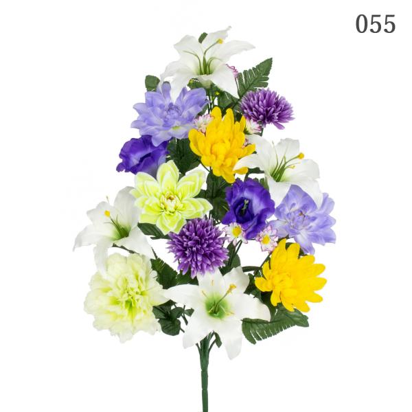 【商品仕様】(素材)幅34cm/全長57cm(ポリエステル・ポリエチレン)( allp5 ) ミックス 仏花 お供え花 供花 墓花 花束 ブッシュ 造花仏花 盆花 お盆 お彼岸 お葬式 お悔やみ花 仏事 フューネラル フェイク仏花 暑さに強...