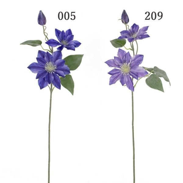 【商品仕様】(素材)花径2.5~12cm/全長54cm(ポリエステル・ポリエチレン)( allp5 )( sprngflw ) クレマチス テッセン カザグルマ 風車 ライト/パープル 紫 ライラック ラベンダー 春 春の花 インテリア イ...