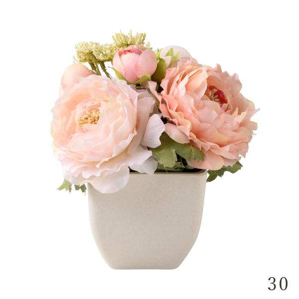 【商品仕様】(素材)横幅14cm全長16cm花器8.5cm角花器の高さ8.5cm(ポリエステル・ポリエチレン・ナイロン・ポリプロピレン・ワイヤー)※ポット付きなのでそのまますぐに飾れます( allp5 ) ボタン 牡丹 シャクヤク 芍薬 イ...