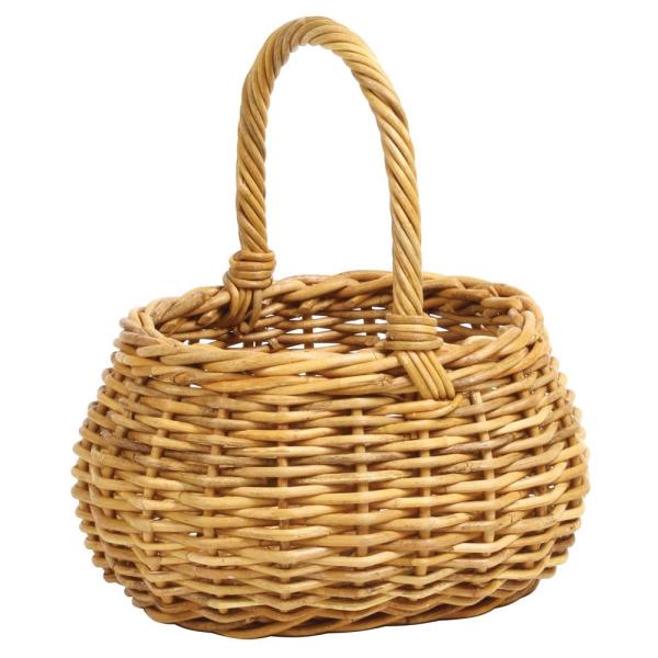 【商品仕様】長径27cm 短径22cm 高さ14.5cm 持ち手を含む高さ29cm※入荷時期によって素材の色味や太さが異なる場合があります。職人の手で編まれた皮つきラタン（籐）バスケットです。ひとつひとつ風合いが異なり、「世界にひとつだけ」...