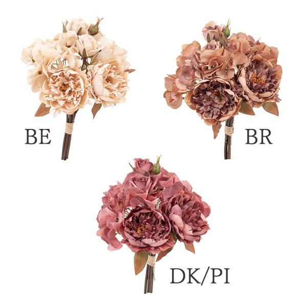 【商品仕様】(素材)全長32cm　花径4.5〜8cm（ポリエステル・ポリエチレン・紙・ワイヤー）( allp5 ) バラ 薔薇 ハイドレンジア ハイドランジア 紫陽花 あじさい アジサイ 花束 花冠 髪飾り インテリア インテリアフラワー ...