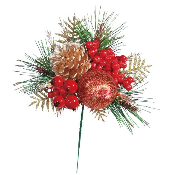 【商品仕様】全長22cm材質:ポリエステル・ポリエチレン・スチロール・自然素材・ワイヤー( allp5 )( nypic ) 正月ピック 迎春ピック 造花 シルクフラワー イミテーション アーティフィシャルフラワー フェイク 新春 迎春用品...