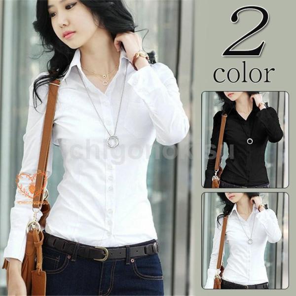 シャツ レディース ブラウス 白 フォーマルシャツ 仕事 ビジネス OL スーツシャツ 春夏●カラー白 黒●サイズ：S/M/L/XL/2XL(お詳しくはサイズ表図をご参考迄くださいませ。）素材：ポリエステル混紡★中国製※サイズはロット生産で...