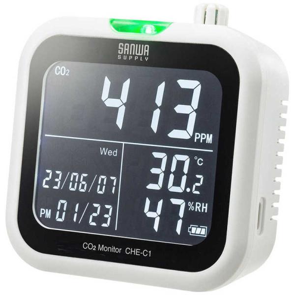 【発売日：2021年08月21日】家電 健康家電 その他健康家電 CHE-C1 CO2 SANWA SUPPLY サンワサプライ 温度 湿度計付き 二酸化炭素測定器　kojima　コジマヤフー