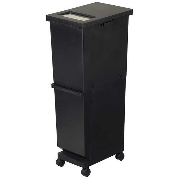 【発売日：2022年08月12日】23L 32L 55L ゴミ箱 スリム スリム2段 ふた付き2段 ブラック ペール ユニード 新輝合成 分別　kojima　コジマヤフー　コジマ電気