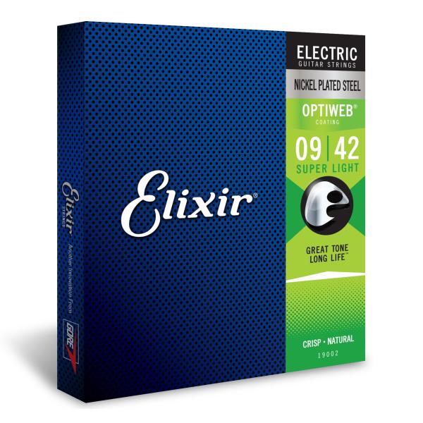 【商品名】　ELIXIR(エリクサー) Elixirエレキギター弦 OPTIWEB Super Light .009-.042 #19002 国内正規品 【商品説明】　・エリクサー弦は特殊で高度なポリマーコーティング技術によって、弦を汗や体...