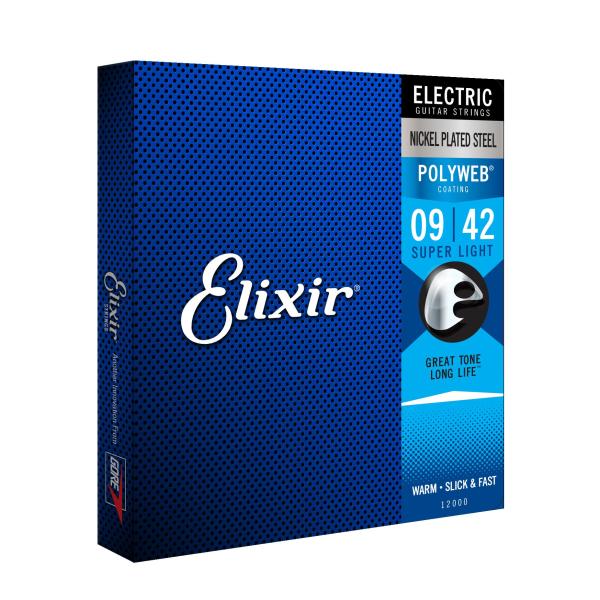 【商品名】　ELIXIR(エリクサー) Elixirエレキギター弦 POLYWEB Super Light .009-.042 #12000 国内正規品 【商品説明】　・エリクサー弦は特殊で高度なポリマーコーティング技術によって、弦を汗や体...