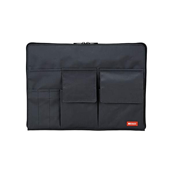 【商品名】　リヒトラブ バッグインバッグ インナーバッグ A4 黒 A7554-24 【商品説明】　・マチ付ポケットには落下防止のためのフタが付いています。・品番:A7554-24 【サイズ】　高さ : 3.80 cm　横幅 : 26.00...