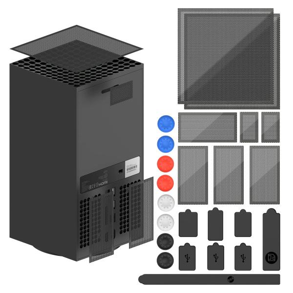 【商品名】　FYOUNG Xbox Series X用放熱カバー 売り切れ防塵セット 【商品説明】　・XboxシリーズX用ゴム製ダストプラグ:防塵プラグは、ゲーム機のUSBおよびHDMIポートにほこりが侵入するのを防ぎます。・パッケージ内容...