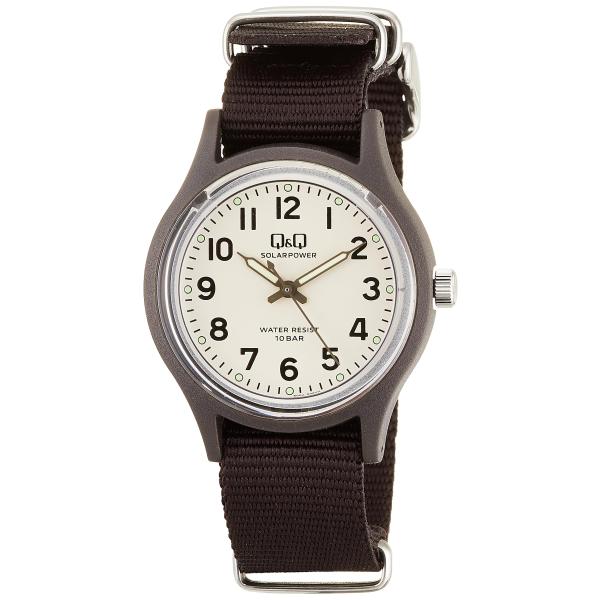 【商品名】　シチズンQ&amp;Q 腕時計 キューアンドキュー アナログ ソーラー 10気圧防水 ナイロンベルト E05A-005VK レディース ブラウン 【商品説明】　・着けていても気にならない軽さ・日本製ムーブメント使用・見やすい文字...